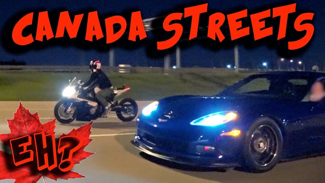 CANADA Street Racing + Evading POLICE, 1100HP Corvette, RX7 & more ...