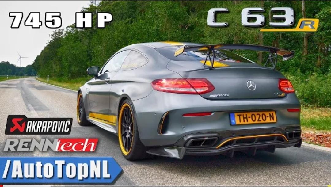 745HP AMG C63 R LOUD! Akrapovic EXHAUST Sound REVS & Onboard - Turbo ...