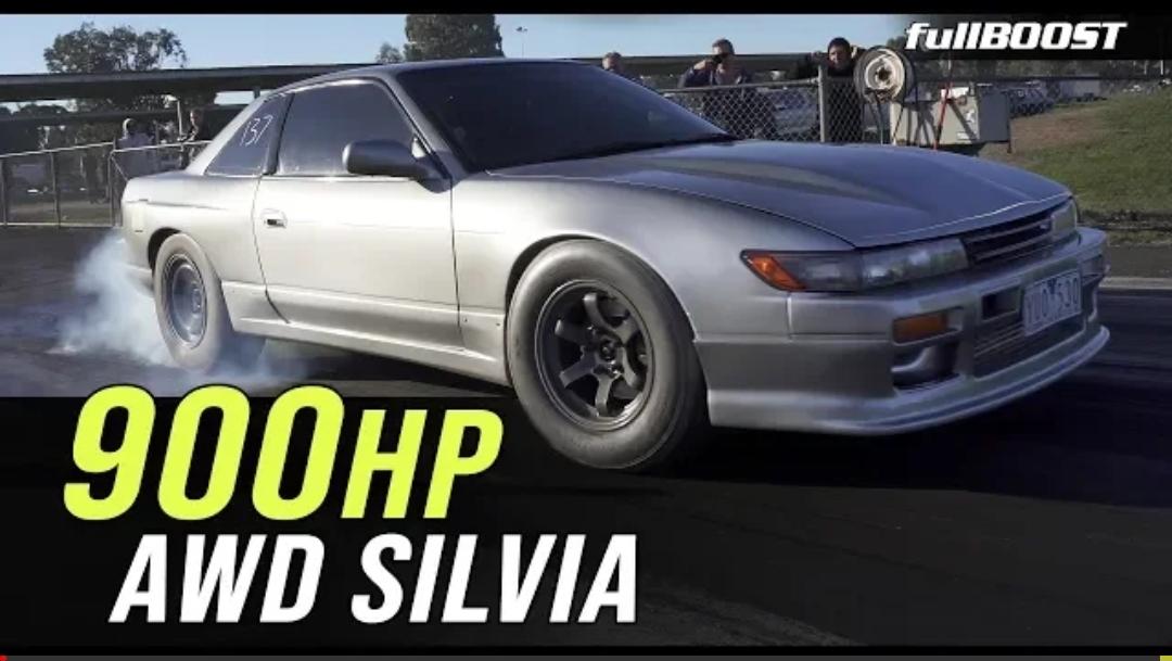 900WHP AWD Nissan Silvia S13 doing 1/4 Mile TEST RUNS - Turbo and Stance
