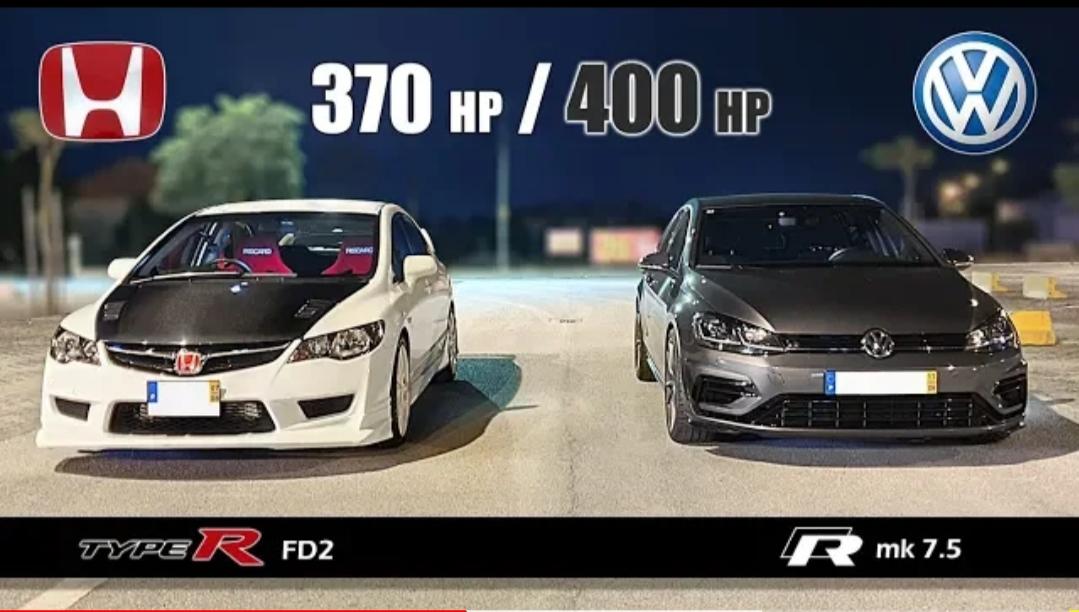 VW Golf R MK7.5 vs Type R Honda Civic FD2 - Turbo and Stance