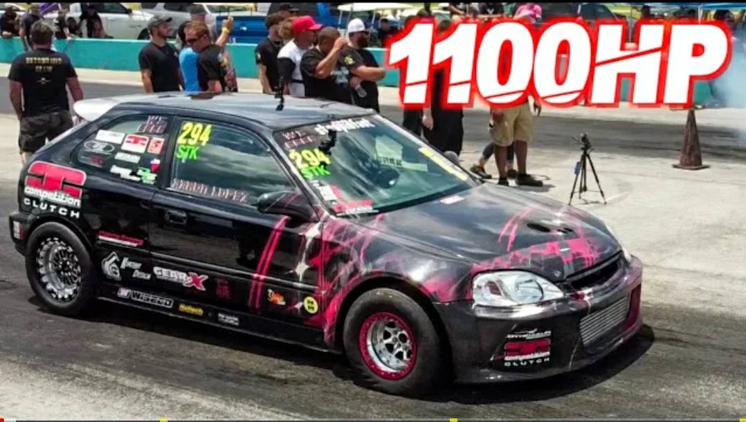 SAVAGE 1100HP AWD Honda Civic DOMINATES Domestics & 1600HP GTR! (H22 ...