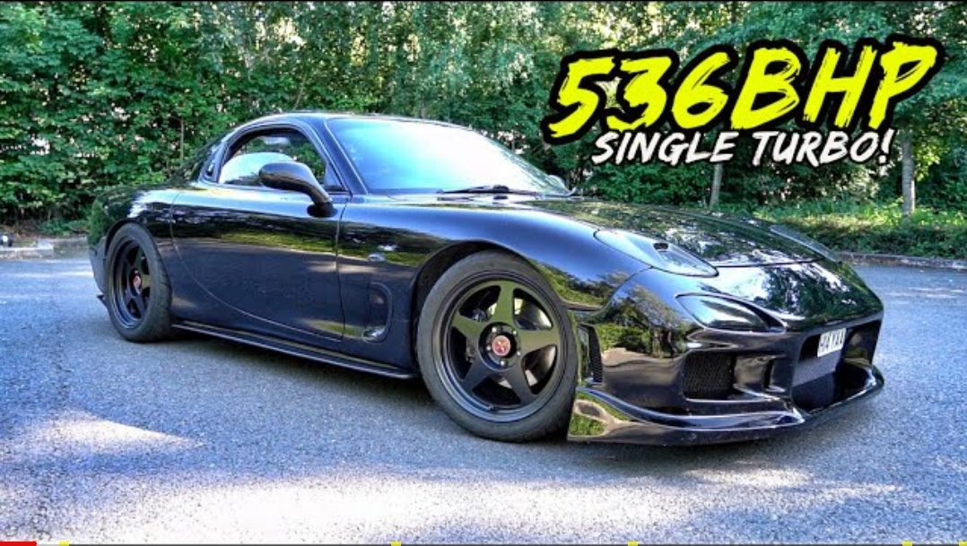 This 536HP *BIG SINGLE TURBO* MAZDA RX7 IS BRUTAL! - Turbo and Stance