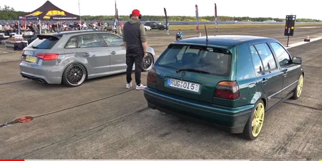 650HP Audi RS3 Sportback vs 550HP Volkswagen Golf 3 VR6 Turbo - Turbo ...