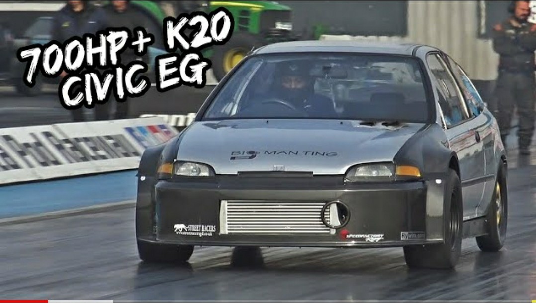 700HP+ K20 Civic EG Runs NEW PB at Santa Pod Raceway