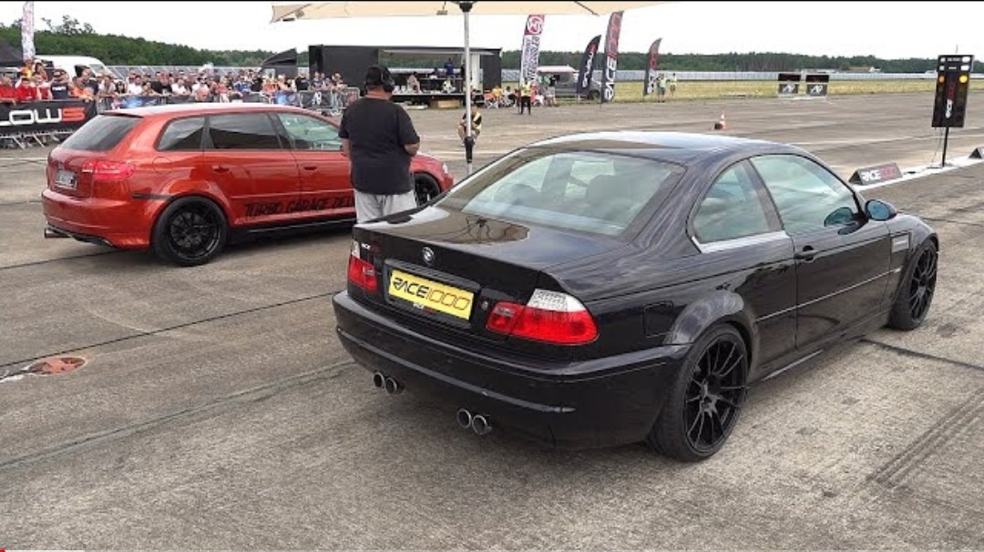 800HP Audi A3 R32 Turbo DSG vs 900HP BMW M3 E46 Turbo