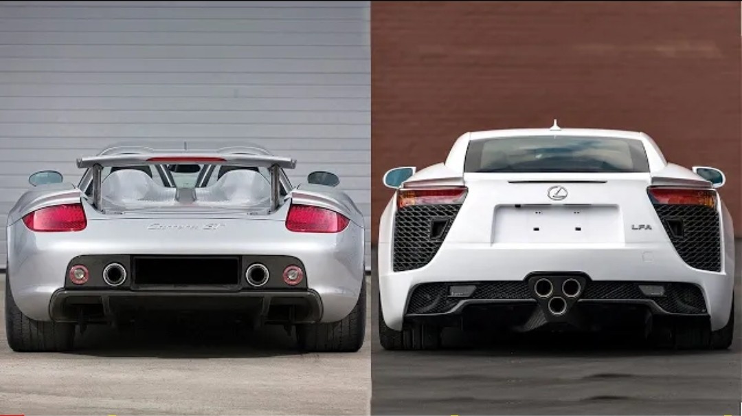 Lexus LFA vs Porsche Carrera GT Direct SOUND Comparison