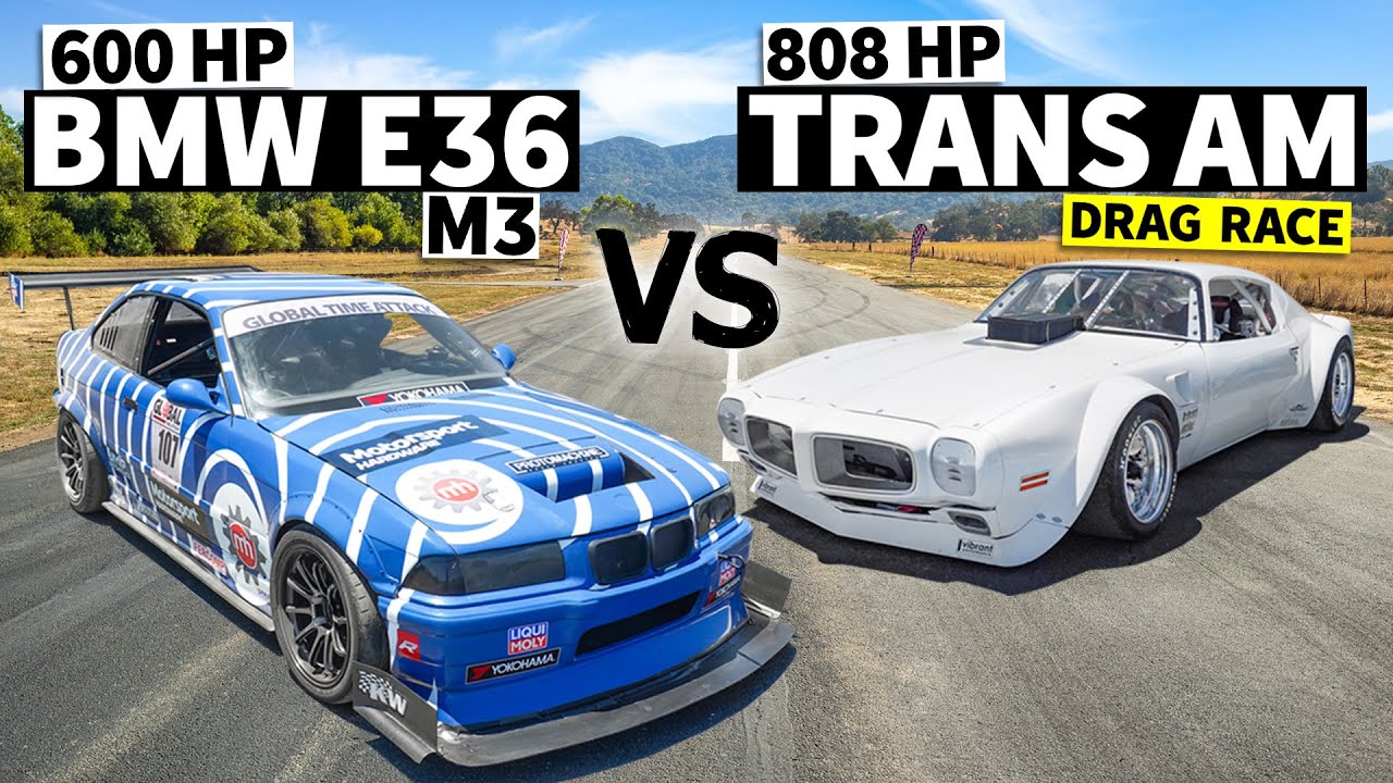 Hand-built widebody 808HP TRANS AM vs Time Attack E36 M3 - Turbo and Stance