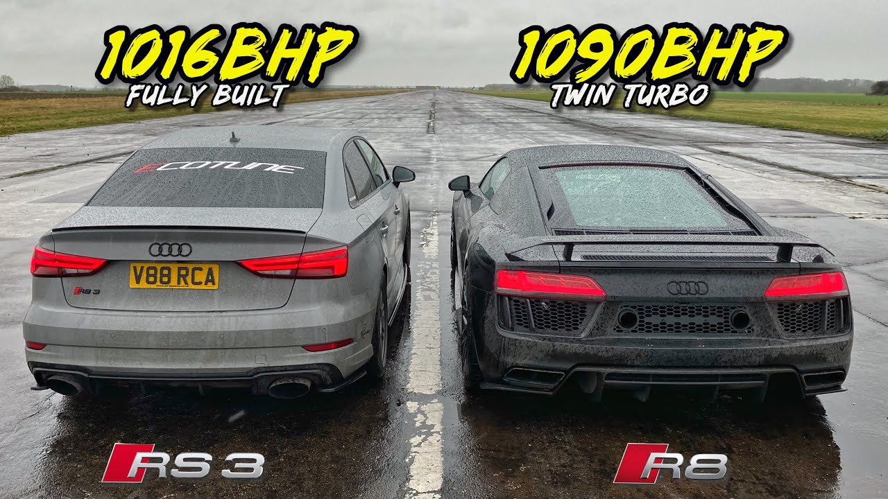 STREET KINGS.. TWIN TURBO 1090HP R8 vs 1016HP FULLY BUILT RS3