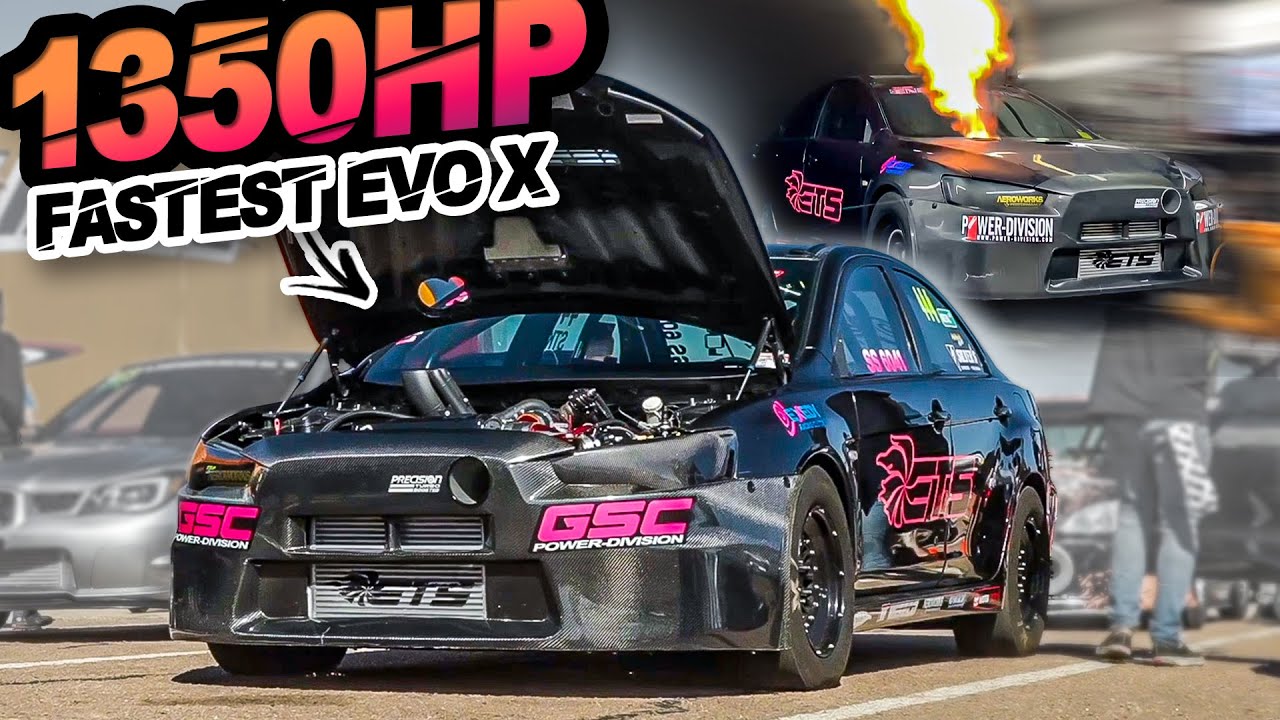 1350HP Evo X vs INSANE Stick Class + 1400HP Evo 8 (The FASTEST Evo X in ...