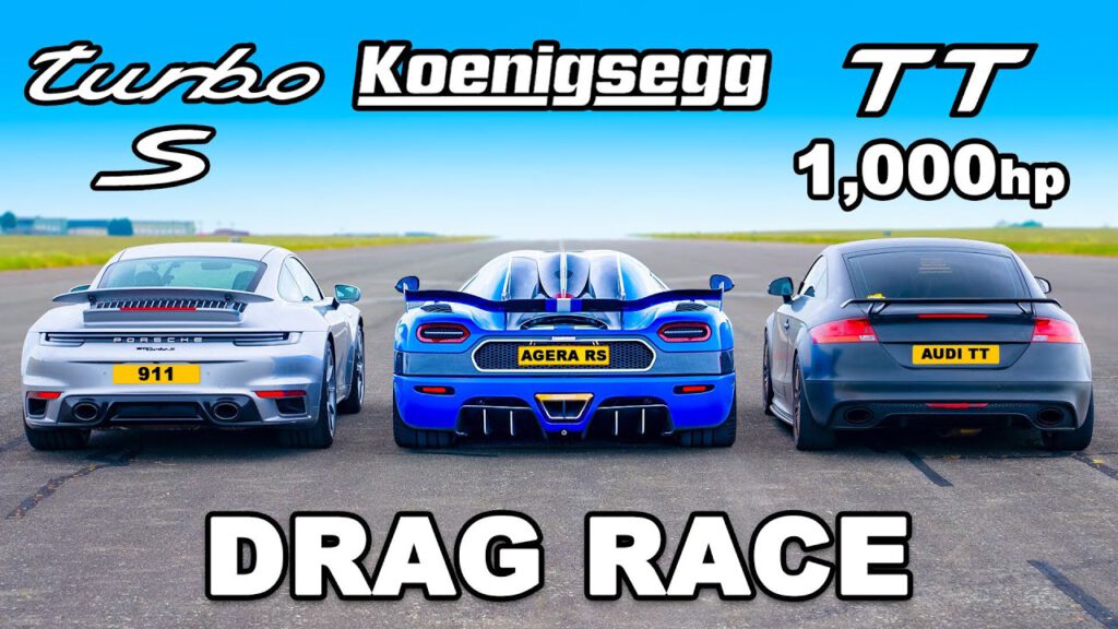 Koenigsegg vs 1000HP Audi TT vs Porsche 911 Turbo S - Turbo and Stance