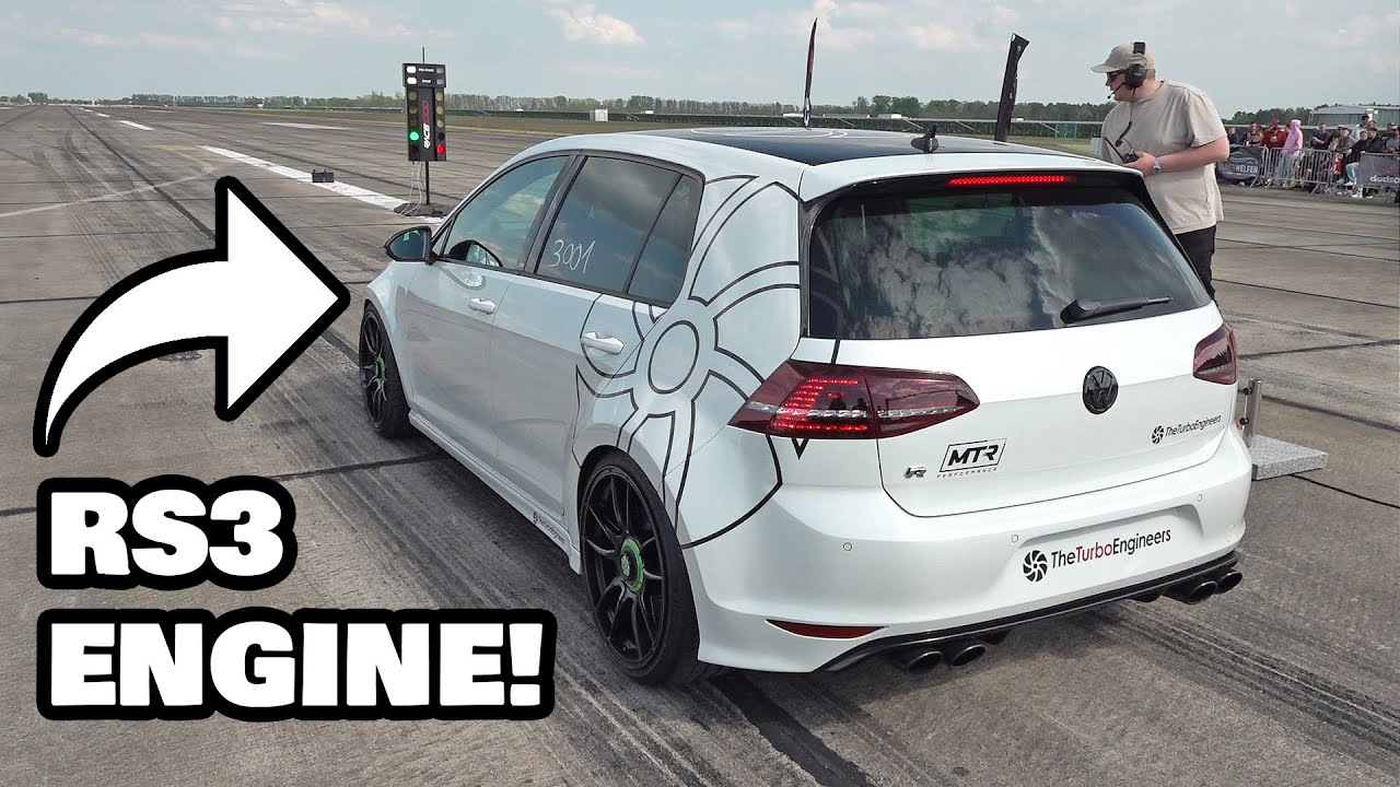 740HP Volkswagen Golf 7 R MTR Performance with RS3 Engine! Drag Racing ...