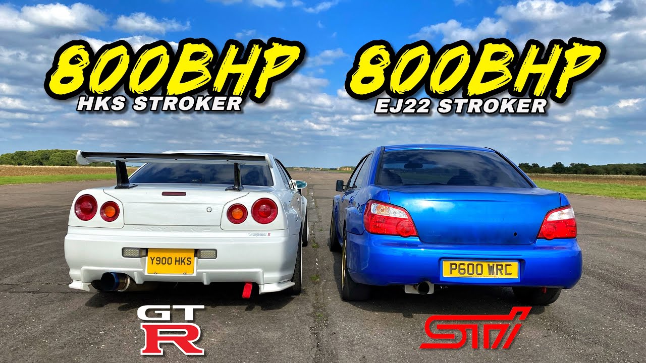 THE LEGENDS.. 800HP R34 NISSAN GTR v 800HP SUBARU IMPREZA WRX STI ...