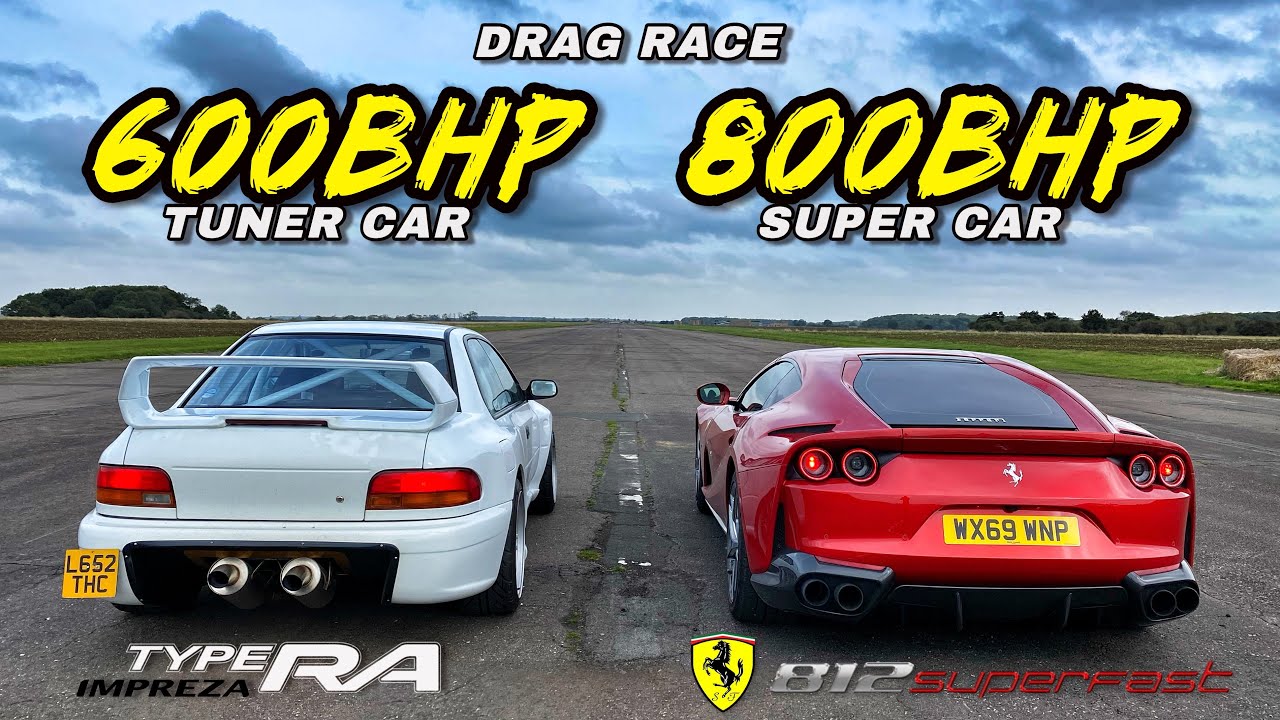 TUNER CAR vs SUPER CAR.. 800HP RWD FERRARI vs 600HP AWD SUBARU
