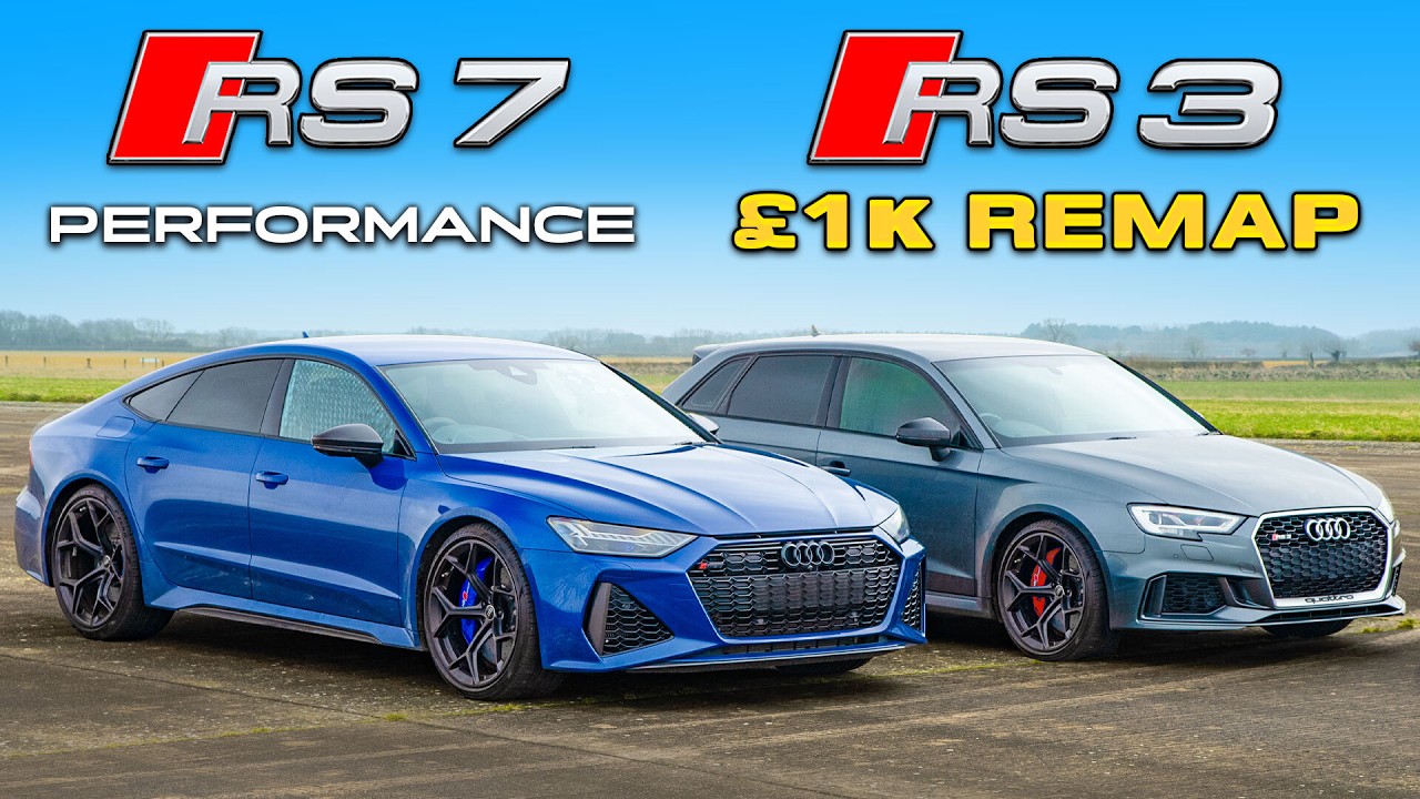 Audi RS7 Performance v Tuned RS3: DRAG RACE - Turbo and Stance