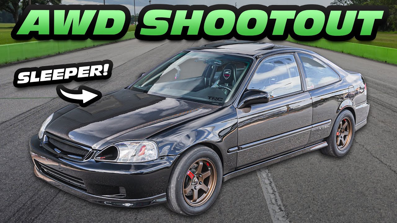 AWD No Prep Shootout! "Sleeper" CIVIC Battles Evo X | G80 M3 | Plaid ...