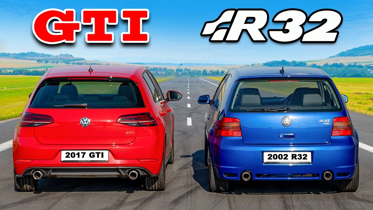 Mk7 Golf GTI vs Mk4 R32: DRAG RACE - Turbo and Stance