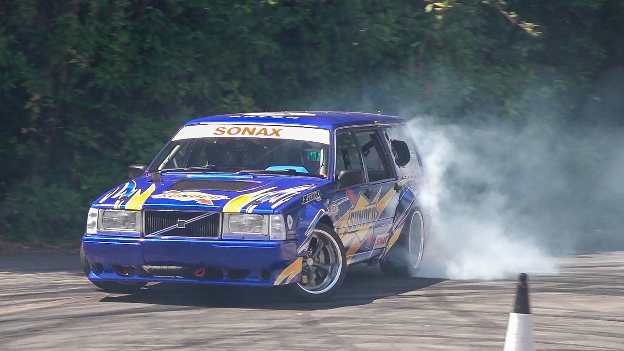 Axel Turbo NEW 3-rotor 20B Volvo 740 DRIFT Machine! - Turbo and Stance